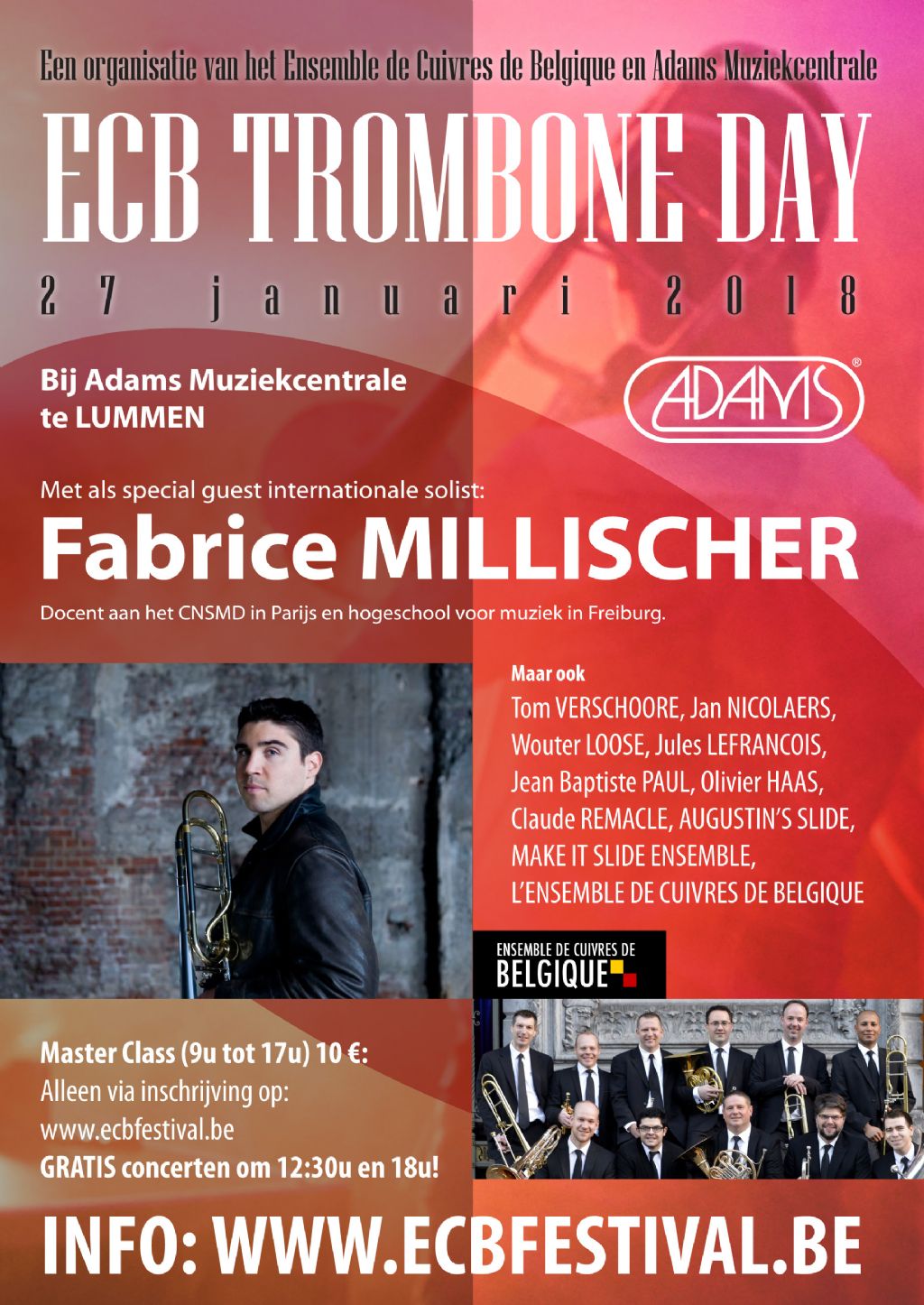 ECB Trombone Dag op 27 januari bij Adams Lummen | Adams Evenementen
