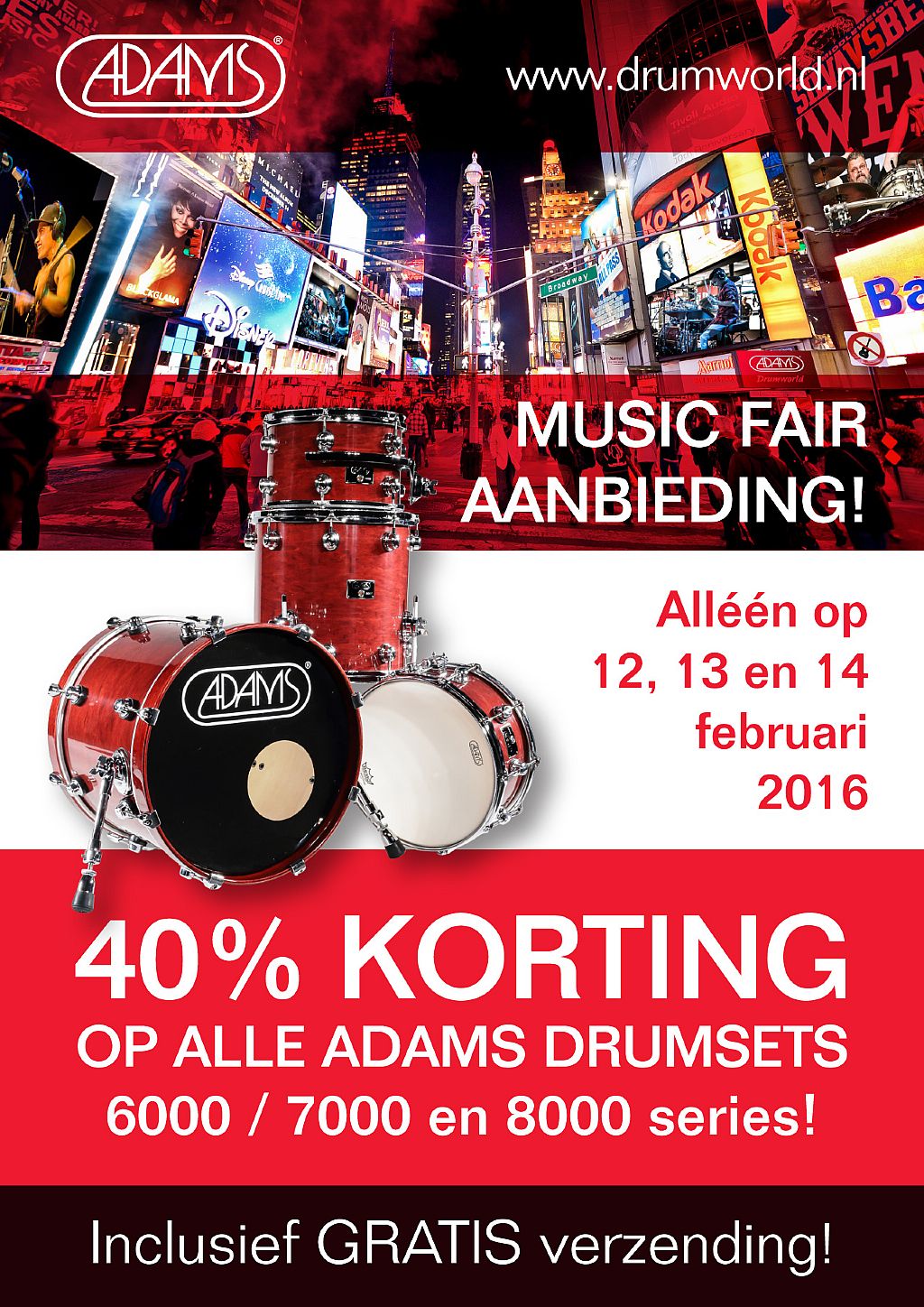 40% korting op Adams Drums! | Adams Musical Instruments